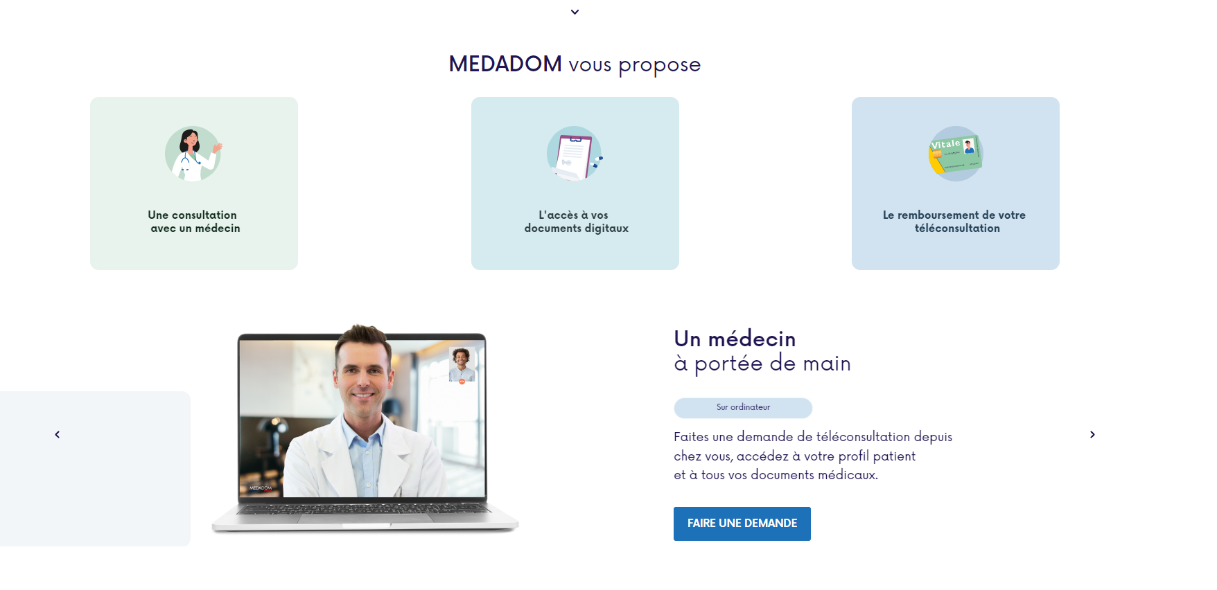 Le site web MEDADOM se rafraîchit